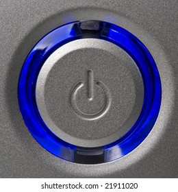 Silver Modern Computer Power Button Blue Stock Photo 21911020 ...