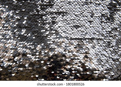 Silver Sequin Texture Full Frame Background Stock Photo 1801800526 ...