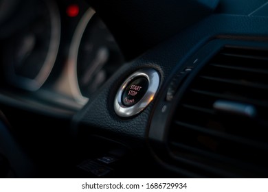 Silver Start Stop Button On Dashboard Stock Photo 1686729934 | Shutterstock