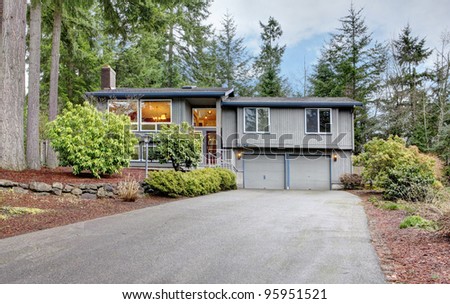 Simple American Split Level House Exterior Stock Photo (Edit Now ...