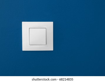 Simple Light Switch On Blue Wall Stock Photo 68214835 | Shutterstock