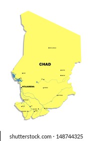 Simple Map Chad Stock Photo 148744325 | Shutterstock