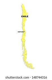 Simple Map Chile Stock Photo (Edit Now) 148744316