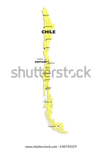 Simple Map Chile Stock Photo (Edit Now) 148744319