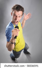 6,995 Man holding mic Images, Stock Photos & Vectors | Shutterstock