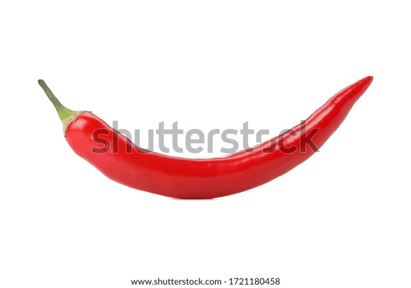 Single Chilli Pepper Isolated On White Stock Photo (Edit Now) 1721180458