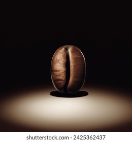 Single Coffee Bean Front View Foreground AI-generated image 2425362355 ...