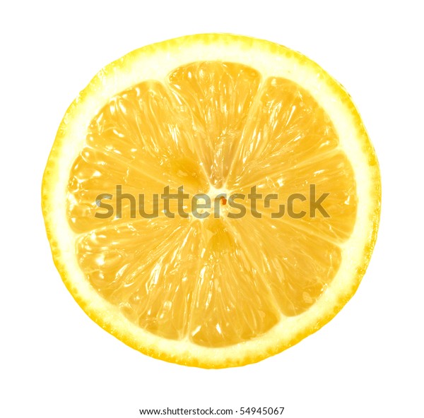 Single Cross Section Lemon Isolated On Stock Photo (Edit Now) 54945067