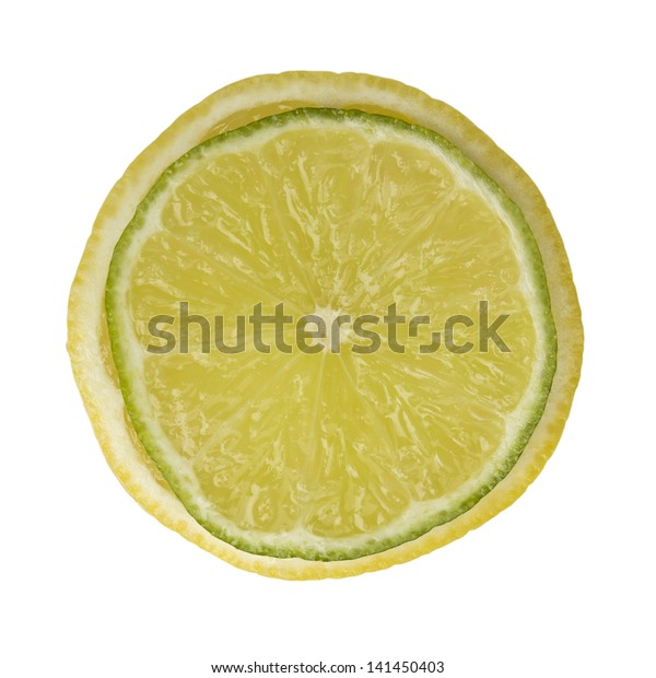 Single Cross Section Lemon Lime Isolated Stock Photo 141450403 ...