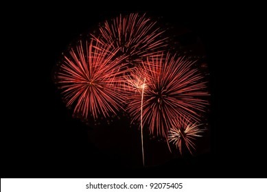 Single Red Firework On Black Background Stock Photo 92075405 | Shutterstock