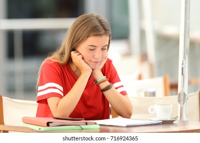 Single Student Studying Memorizing Notes Sitting Stock Photo 716924365 ...