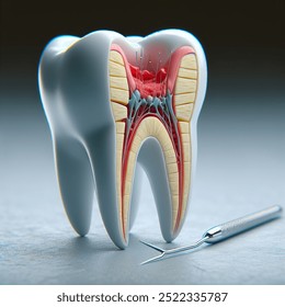 Single Tooth Foreground Gray Background Showing AI-generated image ...