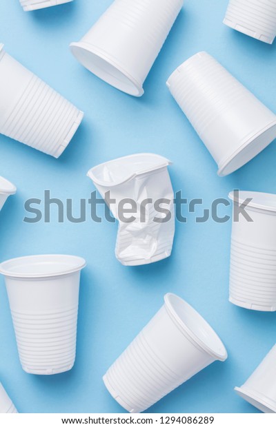 Single Use White Plastic Cups On Stock Photo 1294086289 | Shutterstock
