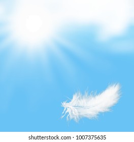 흰색 깃털은 공기 중에 떠있고 파란색 스톡 사진 778146028 | Shutterstock