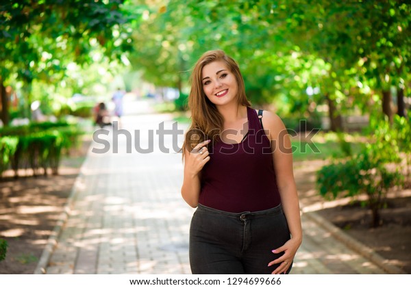 Single Young Pretty Plus Size Caucasian Stock Photo 1294699666 ...