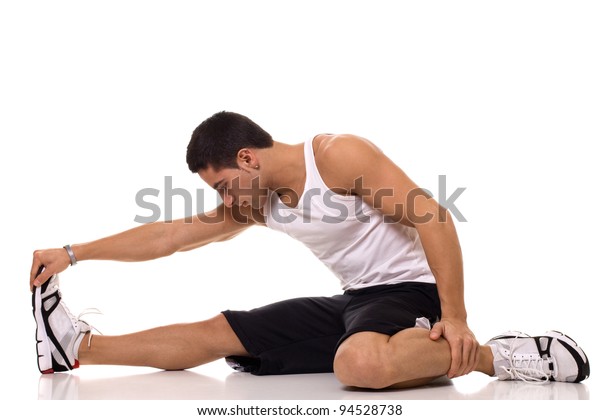 Sitting Hamstring Stretch Stock Photo (Edit Now) 94528738