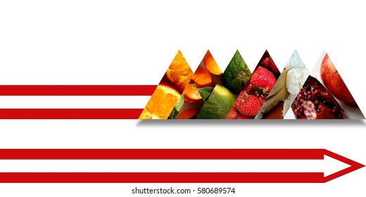Six Aligned Triangles Filled Different Fruits Stock Photo 580689574 ...