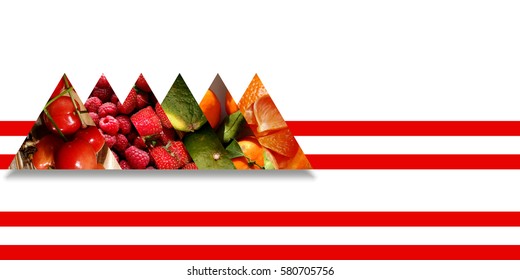 Collection Six Aligned Triangles Full Fruity Stock Photo 594541121 ...