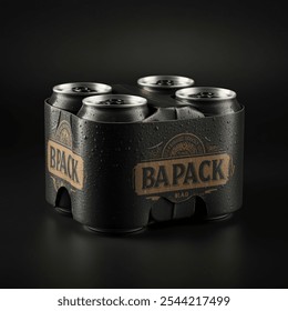 Six Pack Cans Packaging Black AI-generated image 2544222959 | Shutterstock