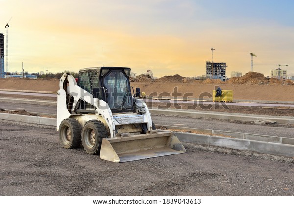 Skidsteer Loader Loading Unloading Works On Stock Photo (Edit Now ...