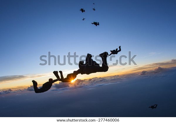 Skydiving Formation Sunset Stock Photo 277460006 | Shutterstock