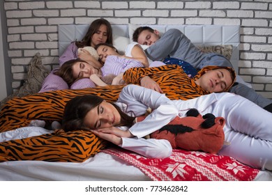 Sleeping Group Young People Stock Photo (Edit Now) 1261492519