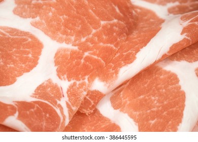 Slice Raw Pork Texture Background Selective Stock Photo 386445595 ...