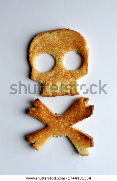 Slice Toasted Bread Skulls Shape On Stock Photo 1744181354 | Shutterstock