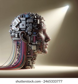 Wireframe Projection Slightly Angled 3d Head AI-generated image ...
