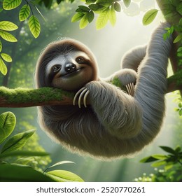 Sloth Standing Upright Revealing Something Behind AI-generated image ...