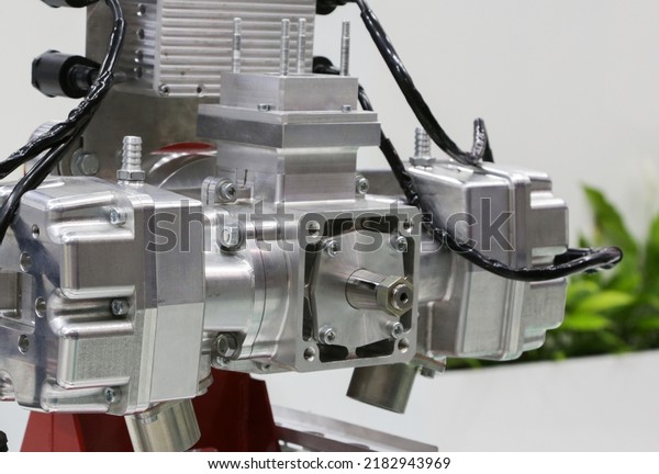 Small Aircraft Engine On Display Exhibition Stock Photo 2182943969 ...