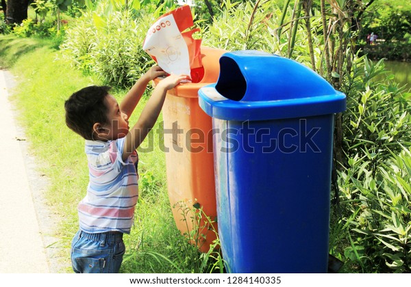 Small Child Throwing Garbage Trash Surabaya Stock Photo (Edit Now ...