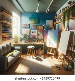 Small Chill Room Develop Creativity Through AI-generated image ...