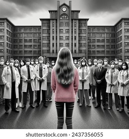 Small Crowd Faceless Doctors Nurses Lawyers AI-generated image ...