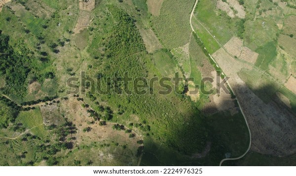 Small Path Separating Forest Seen Above Stock Photo 2224976325 ...
