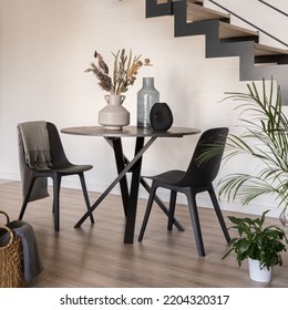 Small Round Dining Table Decorations Two Stock Photo 2204320317 ...