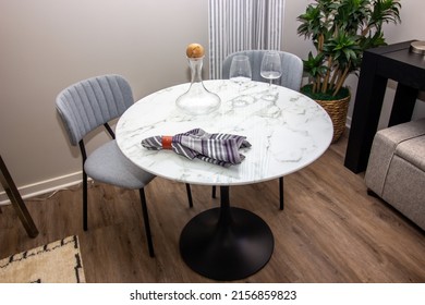 Small Round Granite Table Two Chairs Stock Photo 2156859823 | Shutterstock