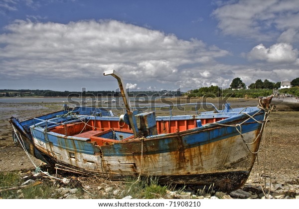 Small Shipwreck On Beach Stock Photo (Edit Now) 71908210