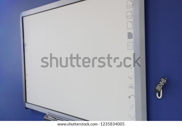 Smart board in the classroom. Interactive board. School interactive ...