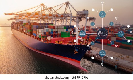 Smart Crane Loading Cargo Container Container Stock Photo 1899946906 ...