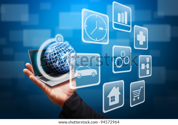 Smart Hand Grab Globe Multi Icon Stockfoto 94572964 | Shutterstock