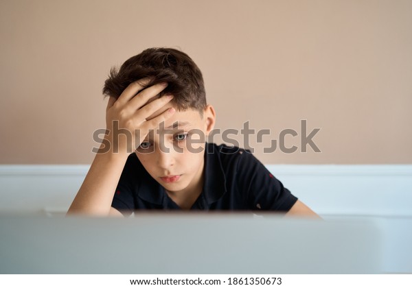 Smart Looking Boy Doing His Homework Stock Photo 1861350673 | Shutterstock