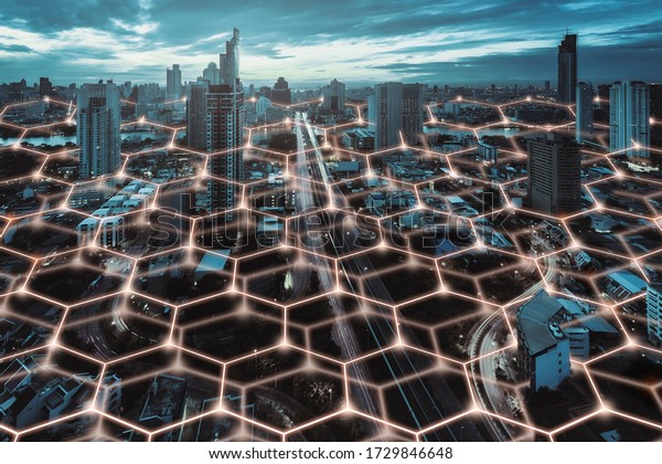 Smart Network Connection Technology Concept Bangkok Stock Photo ...