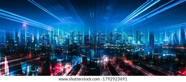 Smart Network Connection Technology Concept Bangkok Stock Photo ...