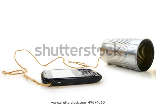 Smart Phone Attached By String Can Stock Photo (Edit Now) 49894060