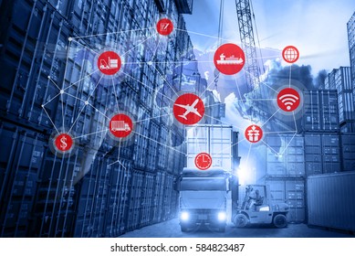 Smart Technology Concept Global Logistics Partnership Stock Photo ...