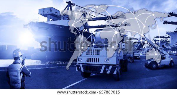 Smart Technology Concept Global Logistics Partnership Stock Photo ...