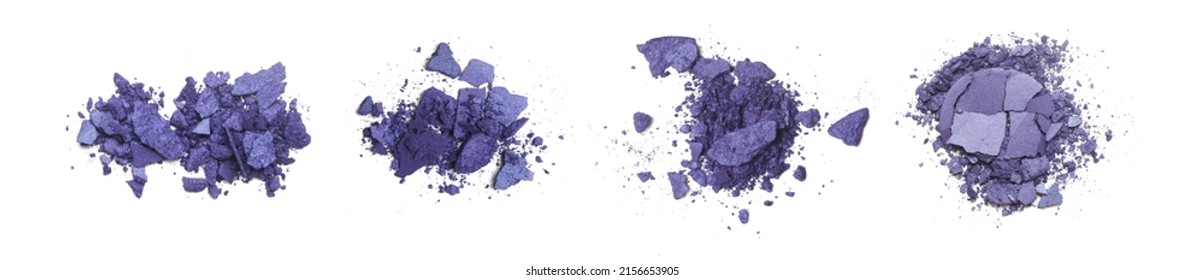 Smashed Blue Violet Makeup Samples Isolated Stock Photo 2156653905 ...