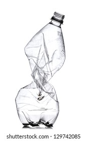 Smashed Empty Plastic Bottle Isolated On Stock Photo 129742085 ...