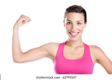 Smiling Young Fit Gym Woman Flexing Stock Photo 152043245 | Shutterstock